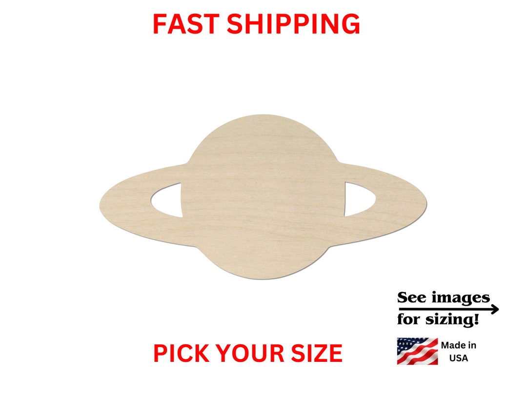 Unfinished Wooden Planet Shape | Space Blank Cutout | Craft Supplies ...