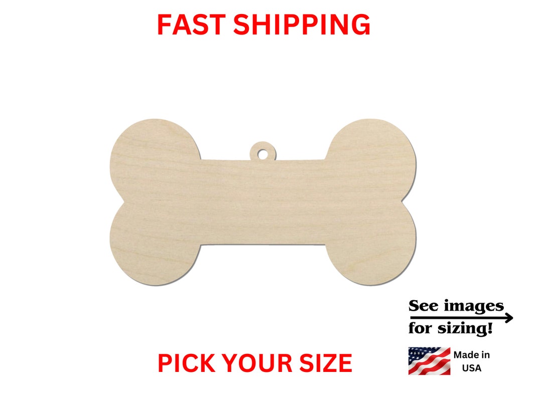 Unfinished Wooden Dog Bone Ornament Shape | Dog Bone Ornament Cutout ...