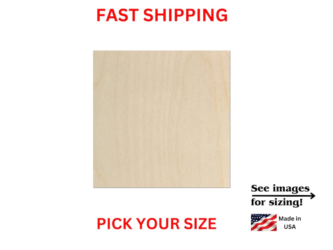 Unfinished Wooden Square Shape | Square Blank Cutout | Craft Supplies ...