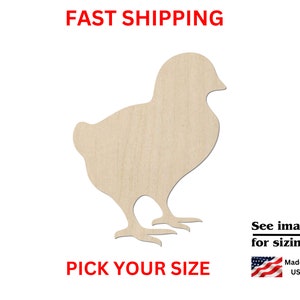 Unfinished Wooden Baby Chicken Shape | Wood Baby Chick Cutout Shape ...