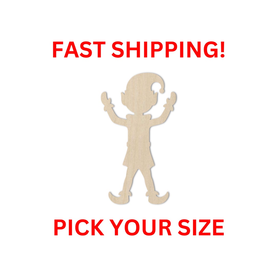 Unfinished Wooden Elf Shape 01 | Elf Cutout Shape | Laser Cut Blanks ...