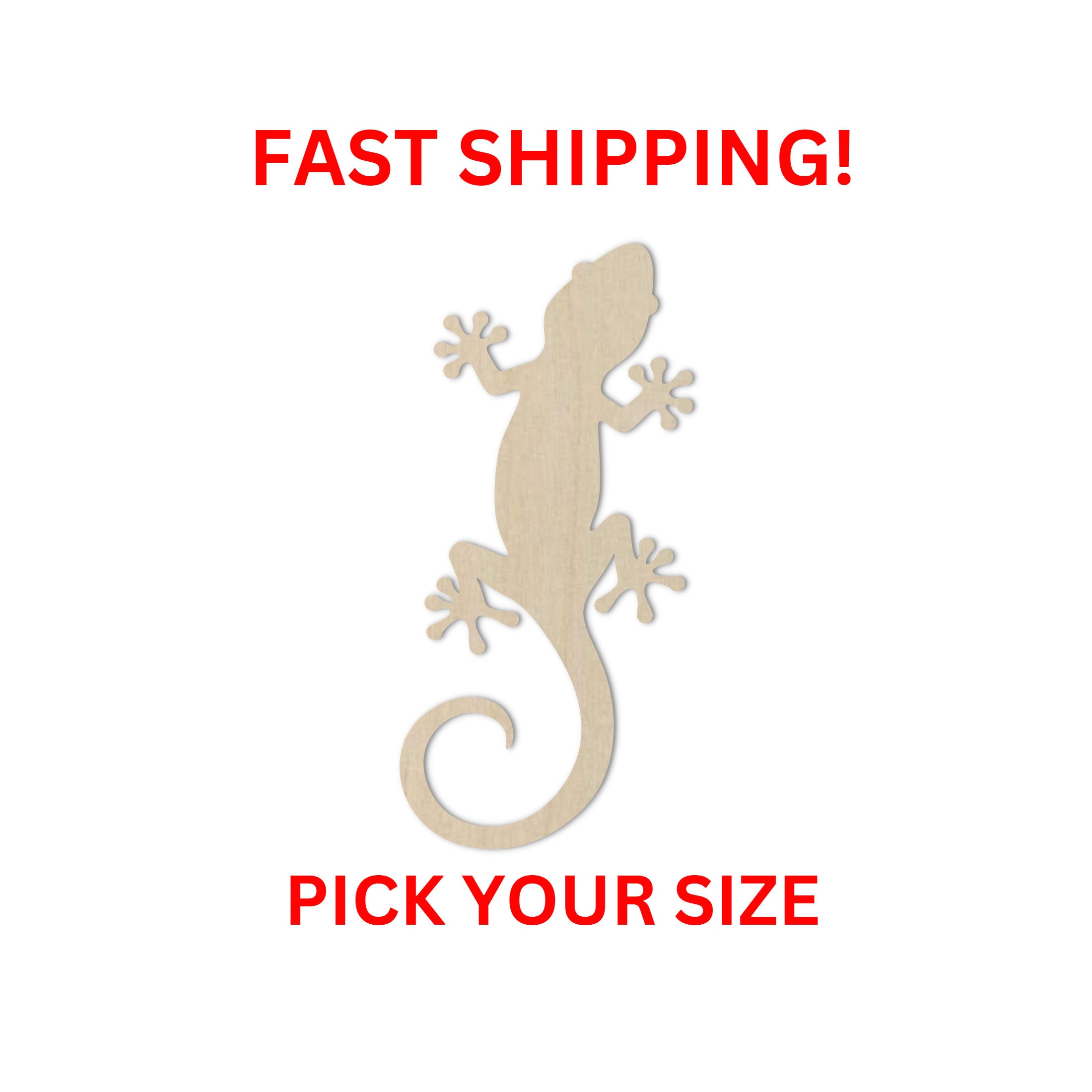 Unfinished Wooden Gecko Shape | DIY Crafting Supplies | Gecko Cutouts ...