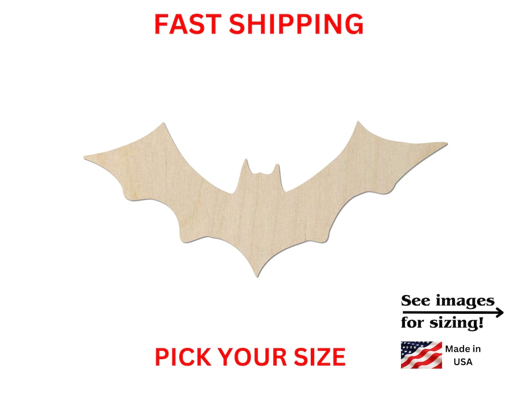 Unfinished Wooden Bat Shape 06 | Halloween Bat Cutout | Craft Supplies ...