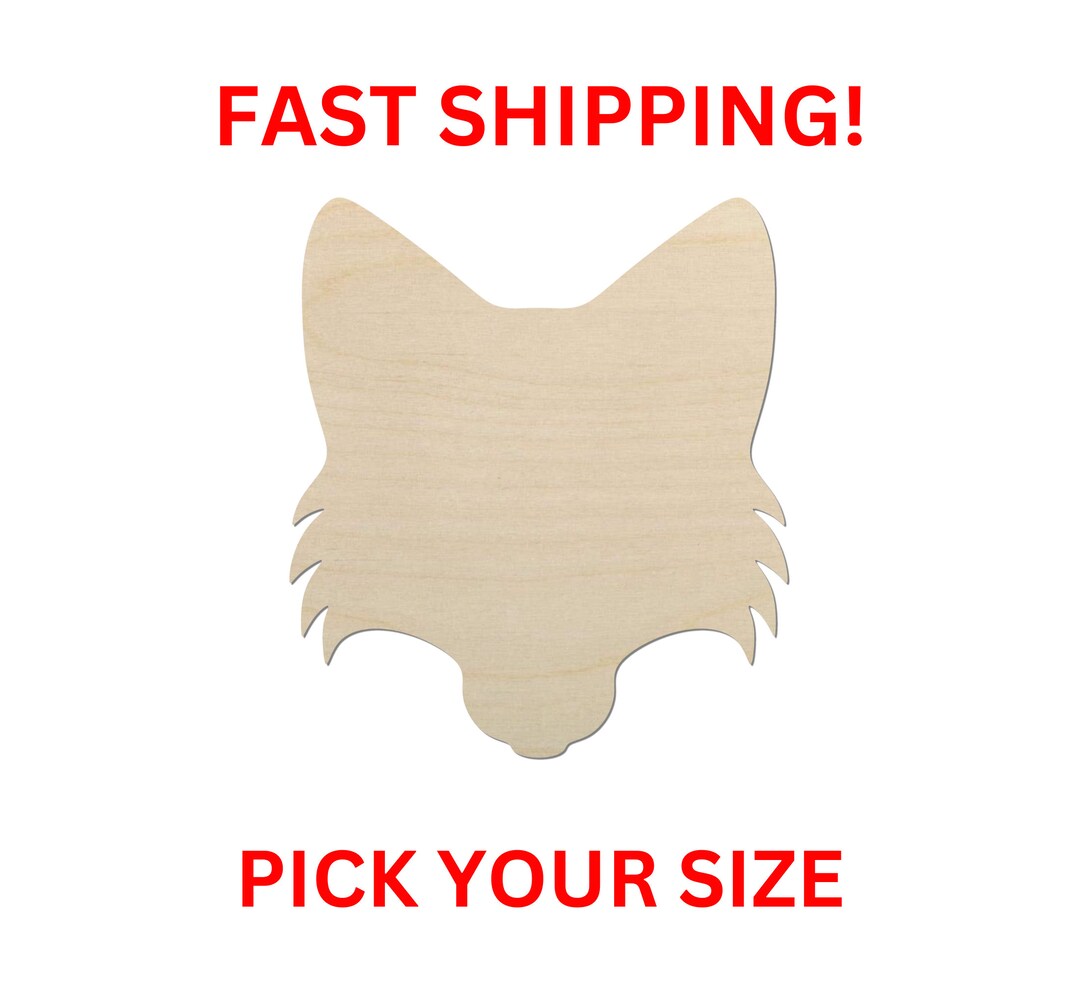 Unfinished Wooden Fox Head Shape | Fox Head Blank Cutout | Crafting ...
