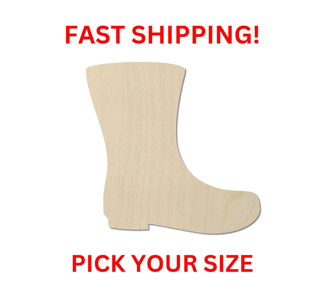 Unfinished Wooden Mud Rain Boot Shape | Boot Blank Cutout | Craft ...
