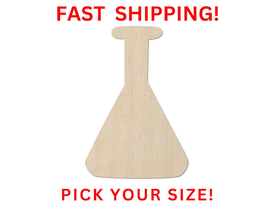 Unfinished Wooden Beaker Shape 03 | Science Beaker Blank Cutout | Craft ...