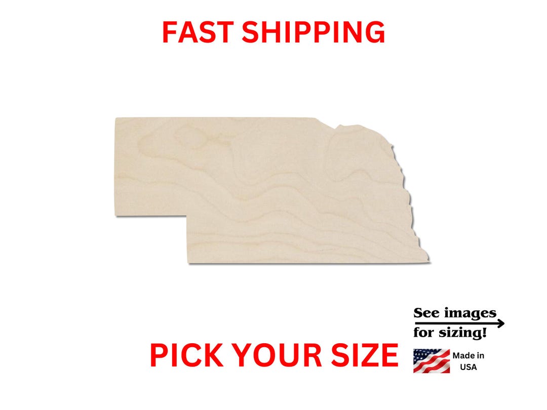 Unfinished Wooden Nebraska State Shape | USA State Cutout | Crafting ...