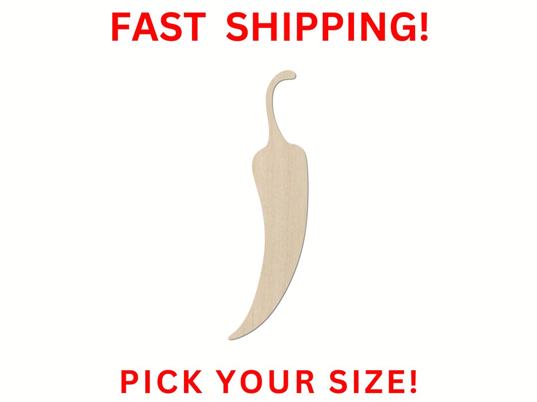 Unfinished Wooden Chili Pepper Shape | Chili DIY Craft Blank | Craft ...