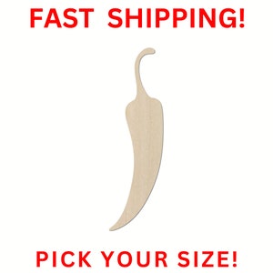 Unfinished Wooden Chili Pepper Shape | Chili DIY Craft Blank | Craft ...