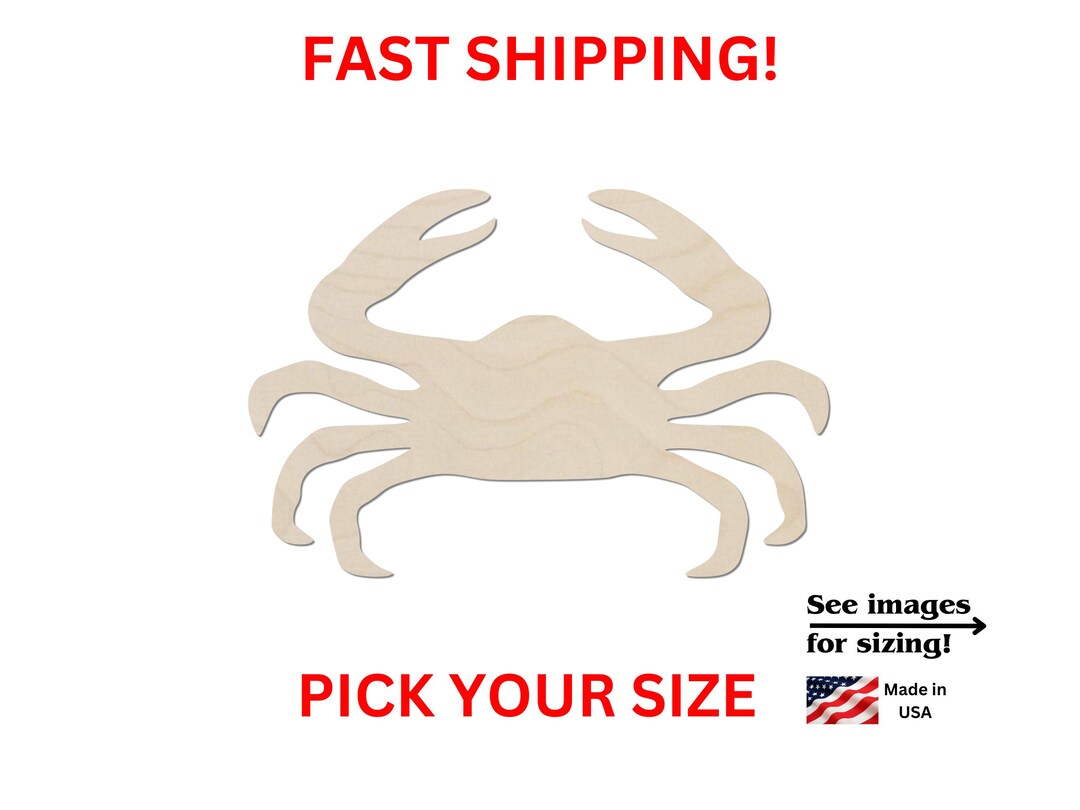 Unfinished Wooden Crab Shape | Sea Crab Cutout | Crafting Blanks ...