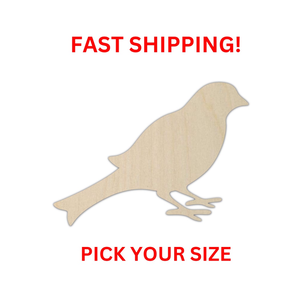 Unfinished Wooden Bird Shape 01 | Bird DIY Cutout | Craft Supplies ...