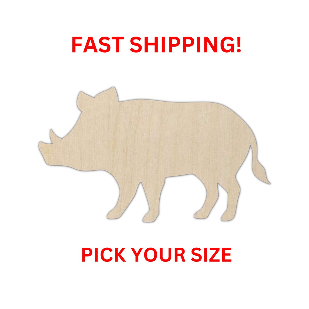 Unfinished Wooden Boar Shape | Wild Boar Wood Cutout Shape | Laser Cut ...
