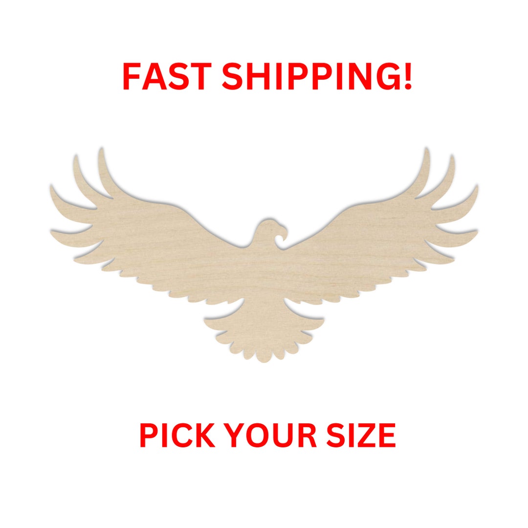 Unfinished Wooden Eagle Shape Bald Eagle Wood Cutout Shape Laser Cut ...