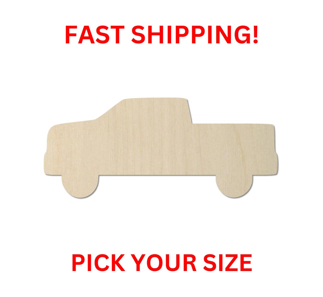 Unfinished Wooden Pickup Truck Shape 02 Wood Shapes Truck - Etsy