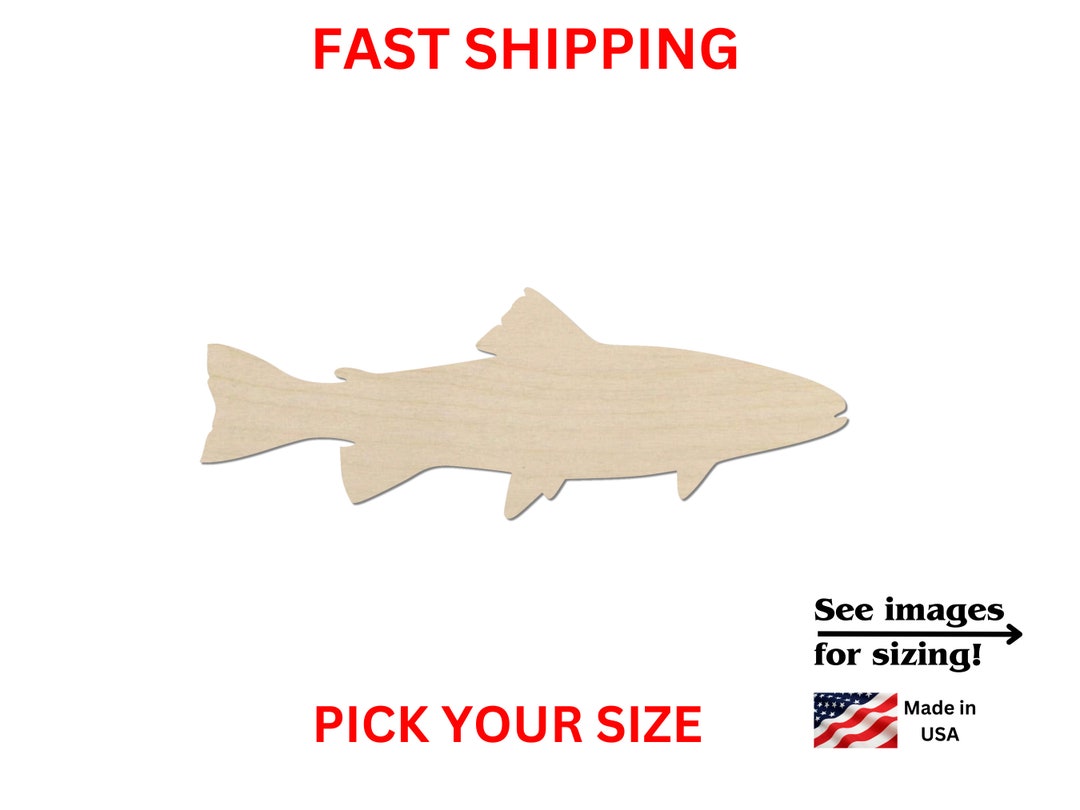 Unfinished Wooden Trout Fish Shape | Trout Fish Cutout | Crafting ...
