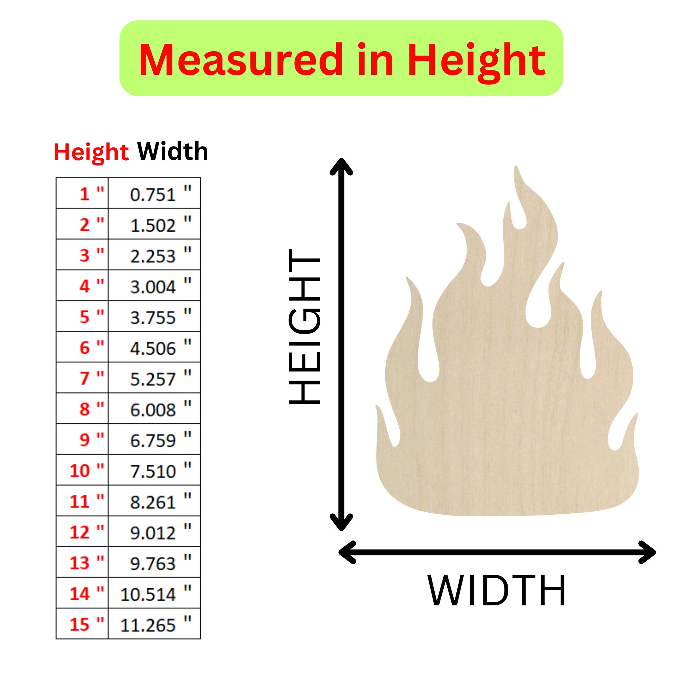 Unfinished Wooden Fire Shape | Camping Fire Cut Out | Craft Supplies ...