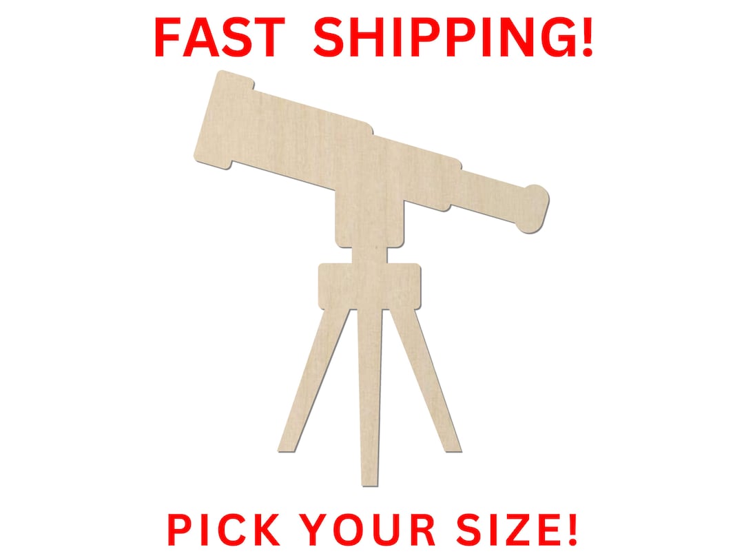 Unfinished Wooden Telescope Shape | Wood Cut Out | Wood Craft Supplies ...