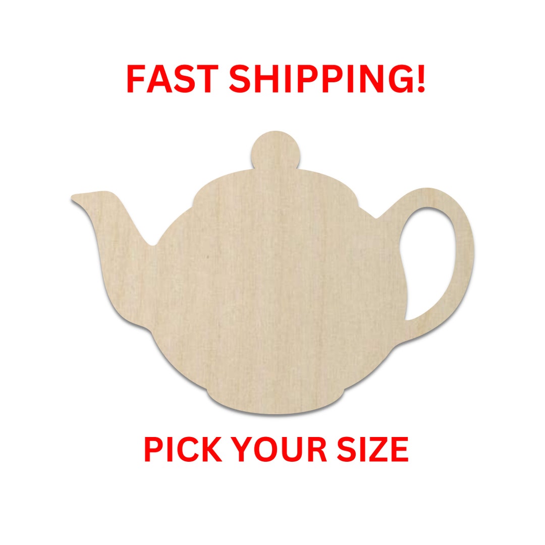Unfinished Wooden Teapot Shape | Teapot Cut Out | Kids Tea Party Decor ...