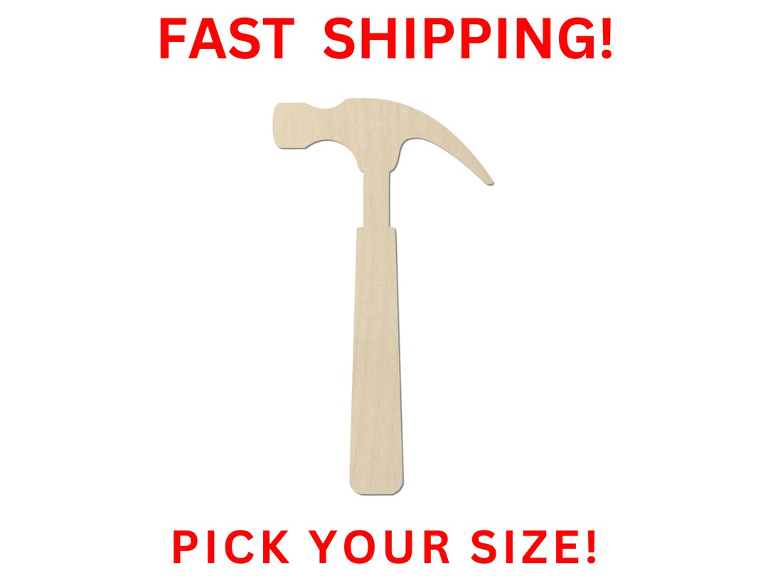Unfinished Wooden Hammer Shape | Tool Cutout Shape | Laser Cut Blanks ...