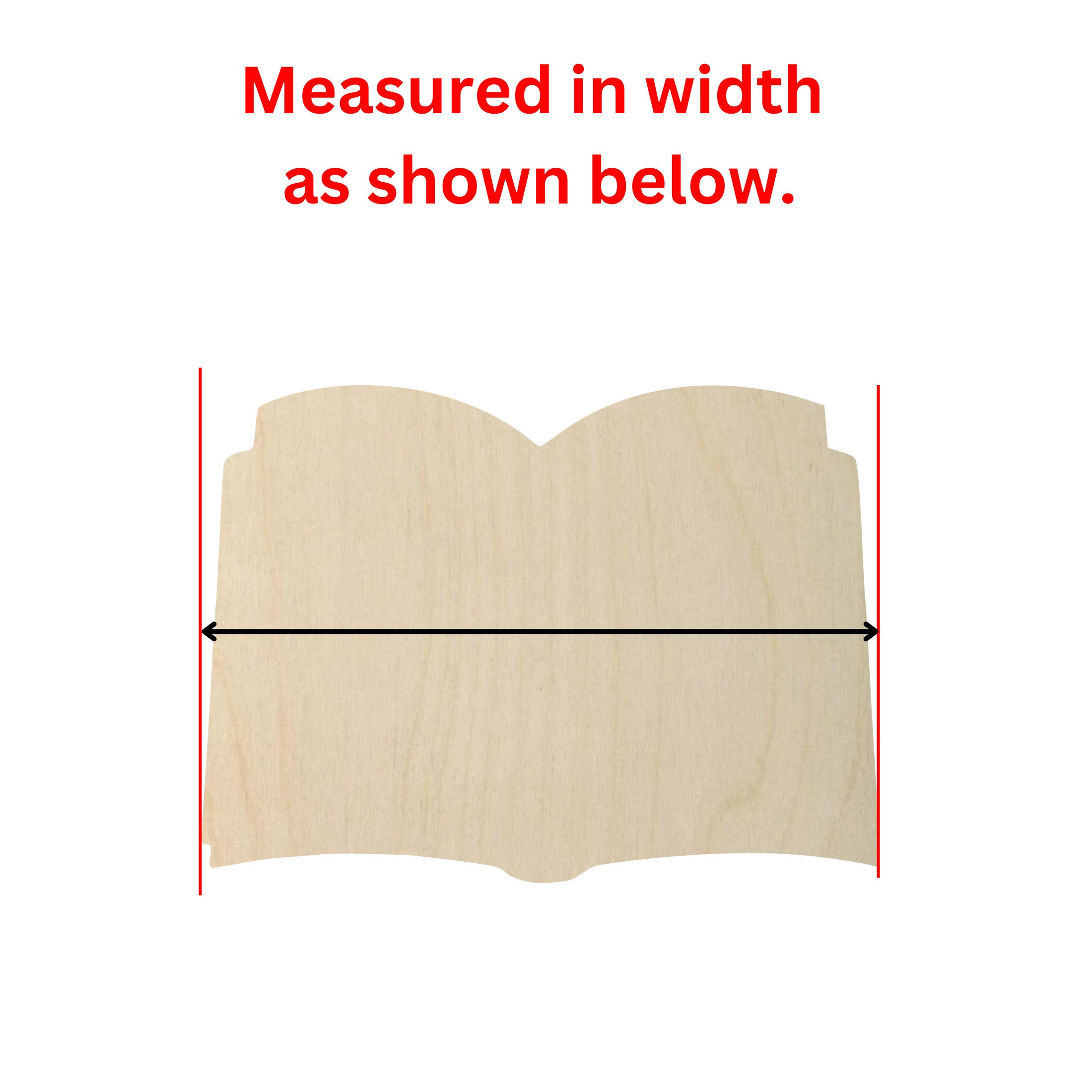 Unfinished Wooden Open Book Shape | Unfinished Wooden Book Cutout ...