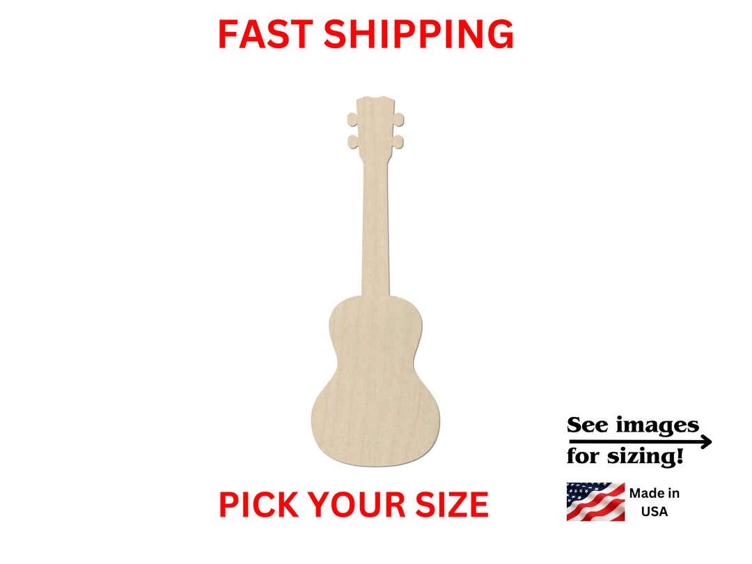Unfinished Wooden Ukulele Shape | Wood Ukulele Cutout | Craft Supplies ...