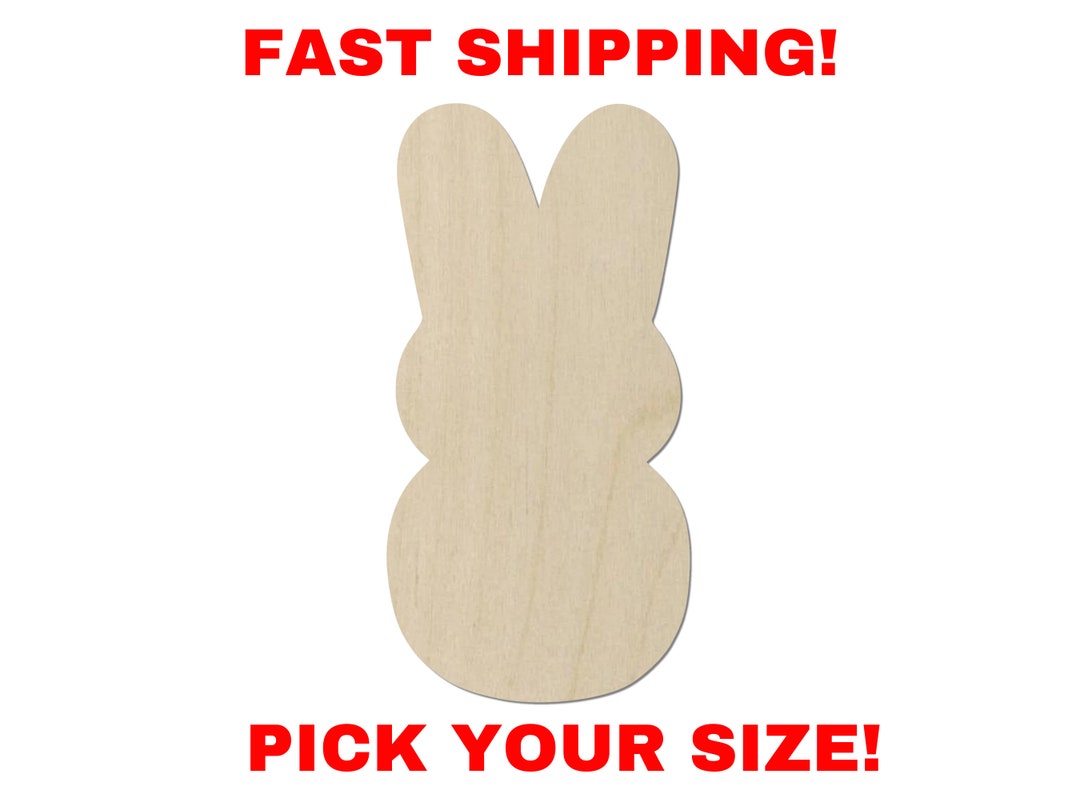 Unfinished Wooden Bunny Easter Bunny Peeps Bunny Rabbit Wooden Blank ...