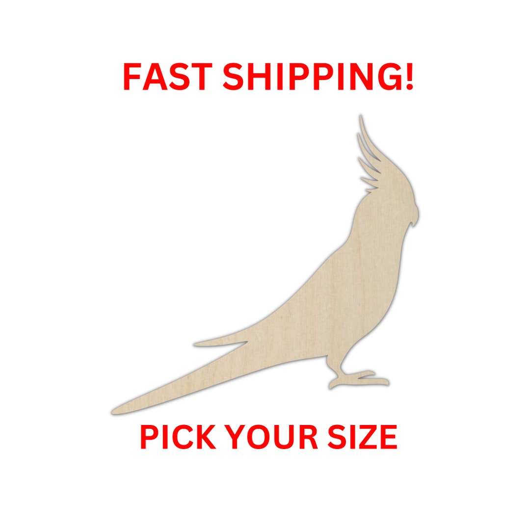 Unfinished Wooden Cockatiel Bird Shape | Bird DIY Cutout | Craft ...