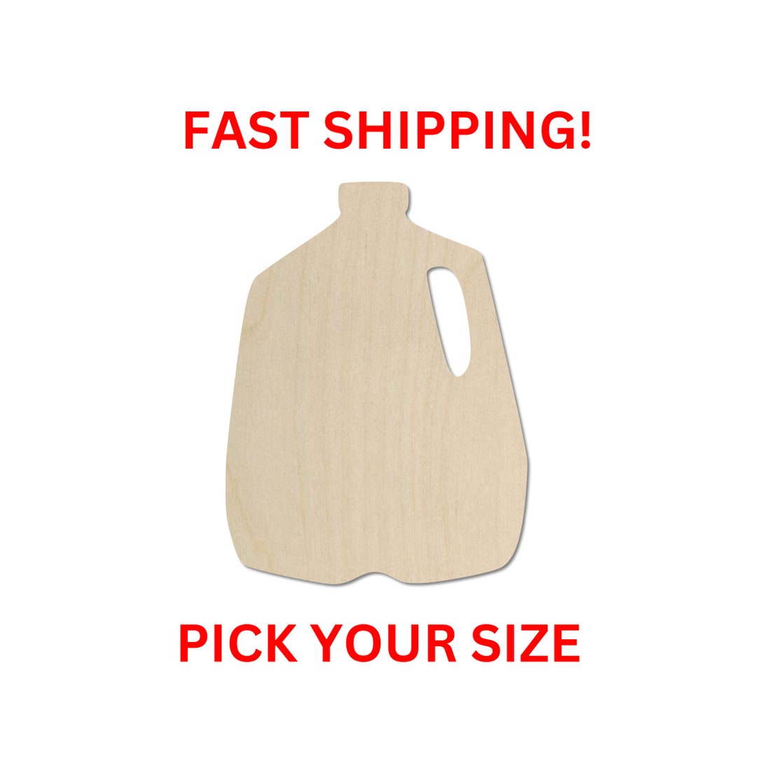 Unfinished Wooden Milk Jug Shape | Gallon Jug Cutout | Juice Tea Water ...