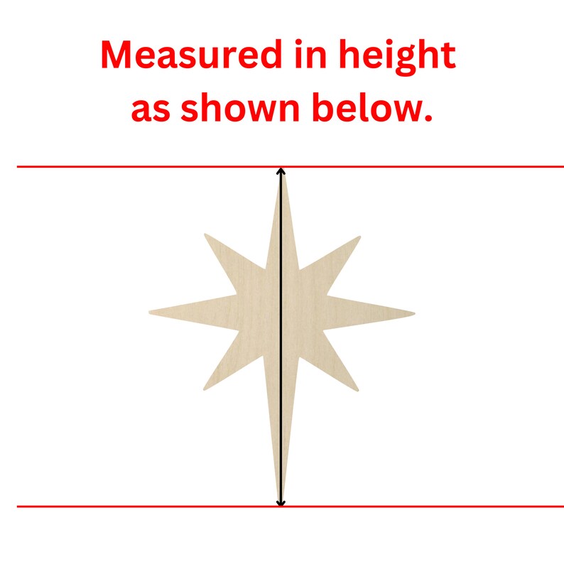 Unfinished Wooden North Star Shape 02 | DIY Craft Blank | Craft ...