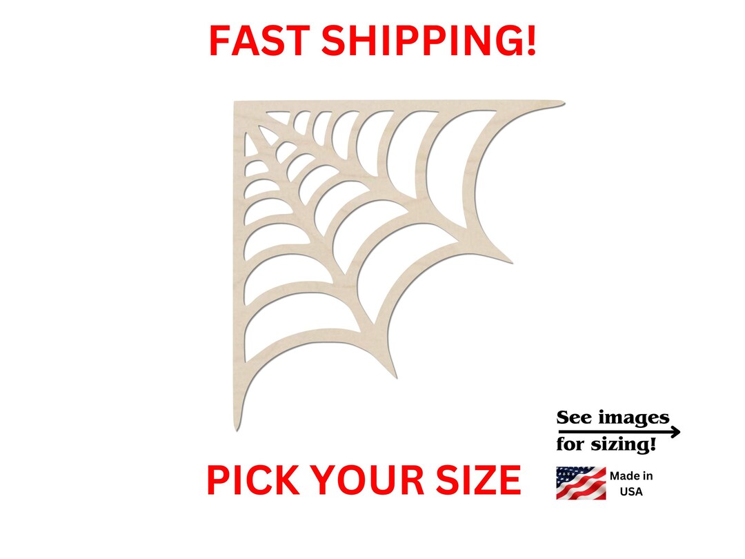 Unfinished Wooden Spider Web Shape | Halloween Cutout | DIY Craft ...