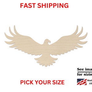 Unfinished Wooden Eagle Shape | Bald Eagle Wood Cutout Shape | Laser ...