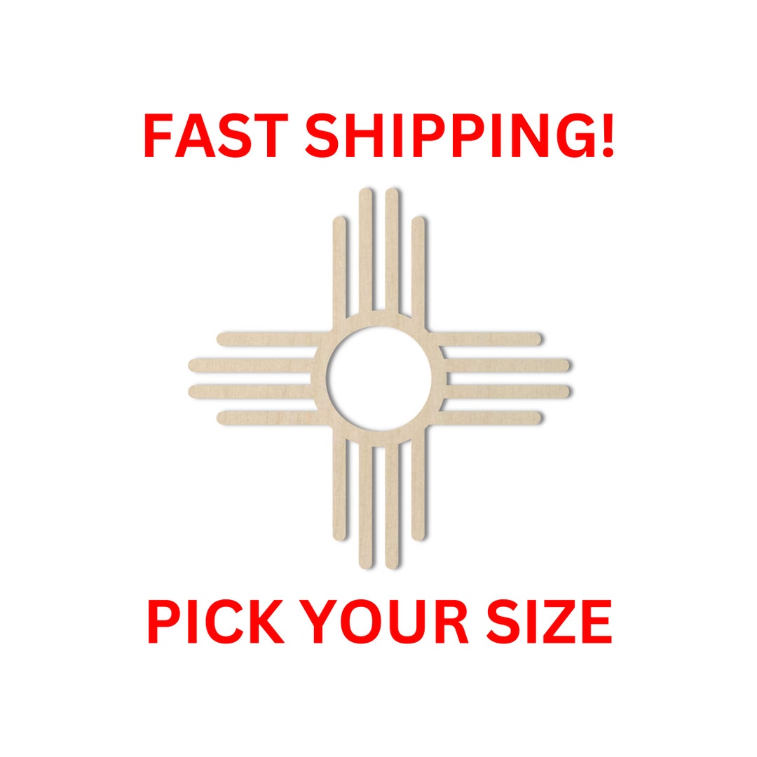 Unfinished Wooden Zia Shape | Zia Symbol | Zia New Mexico Blank Cutout ...