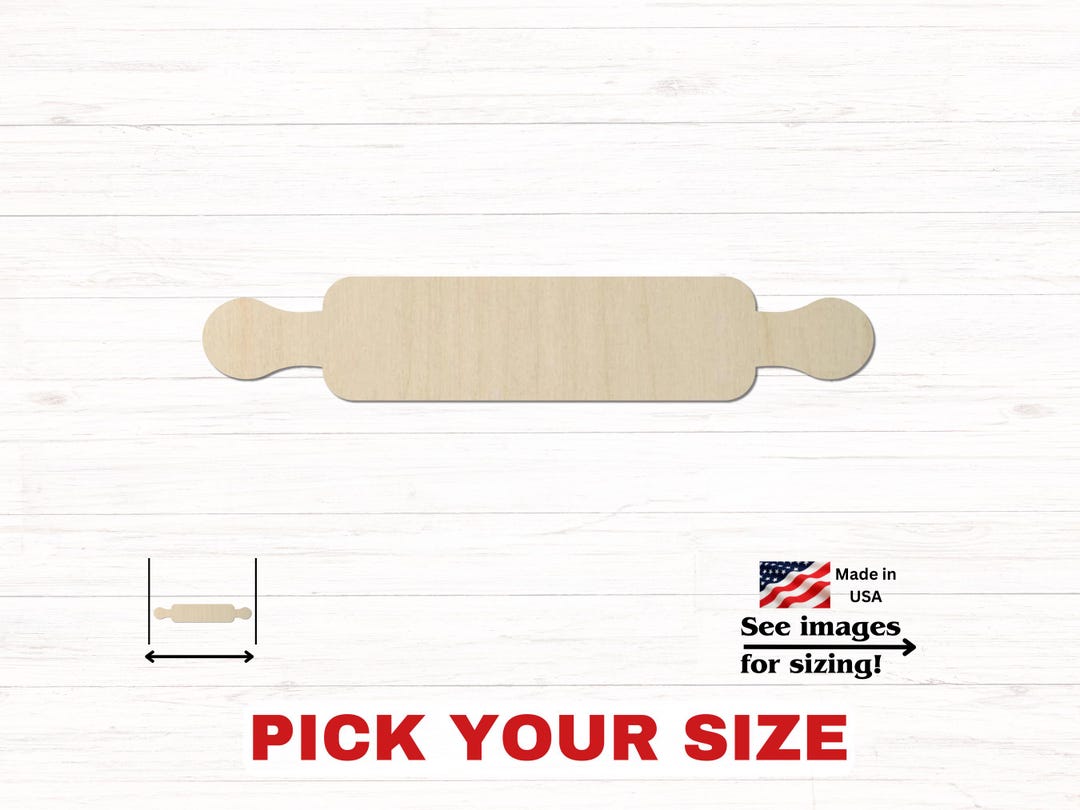Unfinished Wooden Rolling Pin | Unfinished Wood Rolling Pin Cutout ...