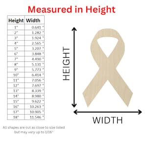 Unfinished Wooden Ribbon Shape | Cancer Awareness Blank Cut Out | Craft ...