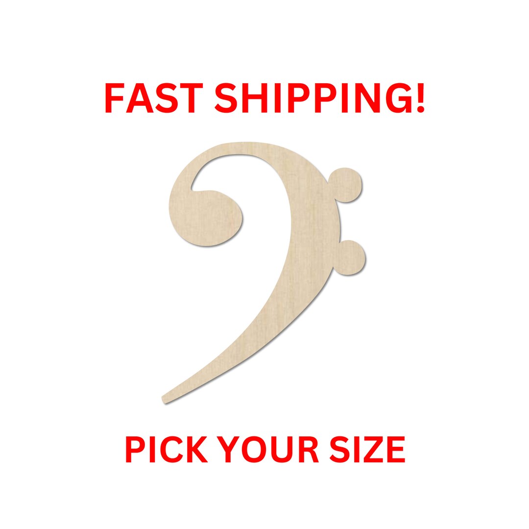 Unfinished Wooden Treble Clef Shape | Wood Music Note Cutout | Craft ...