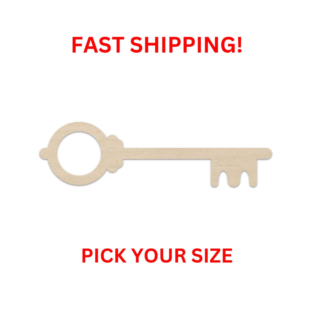 Unfinished Wooden Skeleton Key Shape | Key Wood Shape | Wood Craft ...