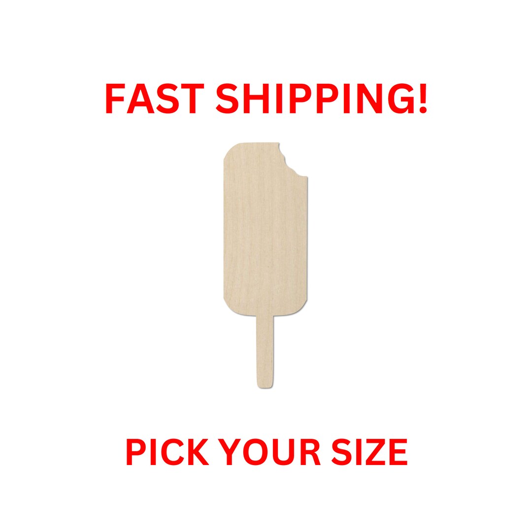Unfinished Wooden Popsicle Shape 01 | Summer Popsicle Wood Cutout Shape ...