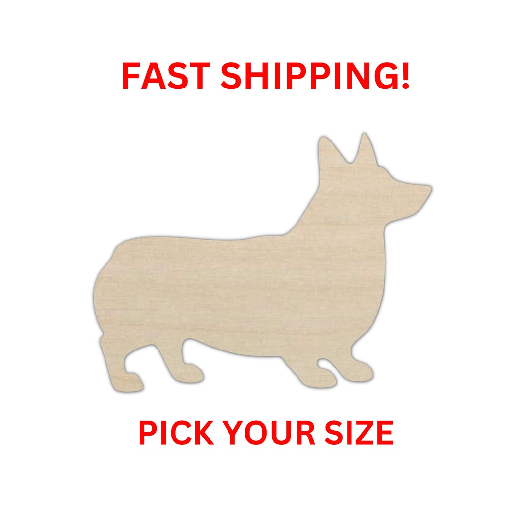 Unfinished Wooden Corgi Dog Shape | Corgi Cutout | Craft Supplies ...