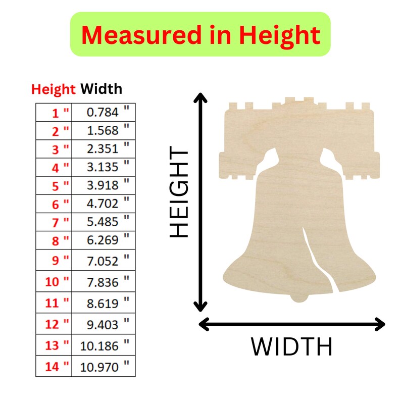 Unfinished Wooden Liberty Bell Shape | Laser Cutout | Crafting Supplies ...