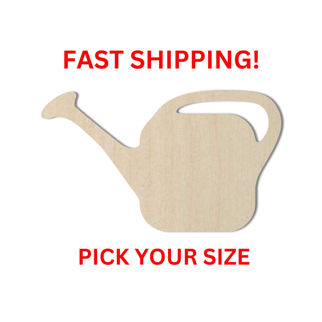 Unfinished Wooden Watering Can Shape | Watering Can Blank Cutout ...