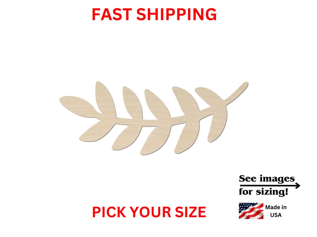 Unfinished Wooden Vine Shape | Laurel Vine Floral Wood Cutout Shape ...