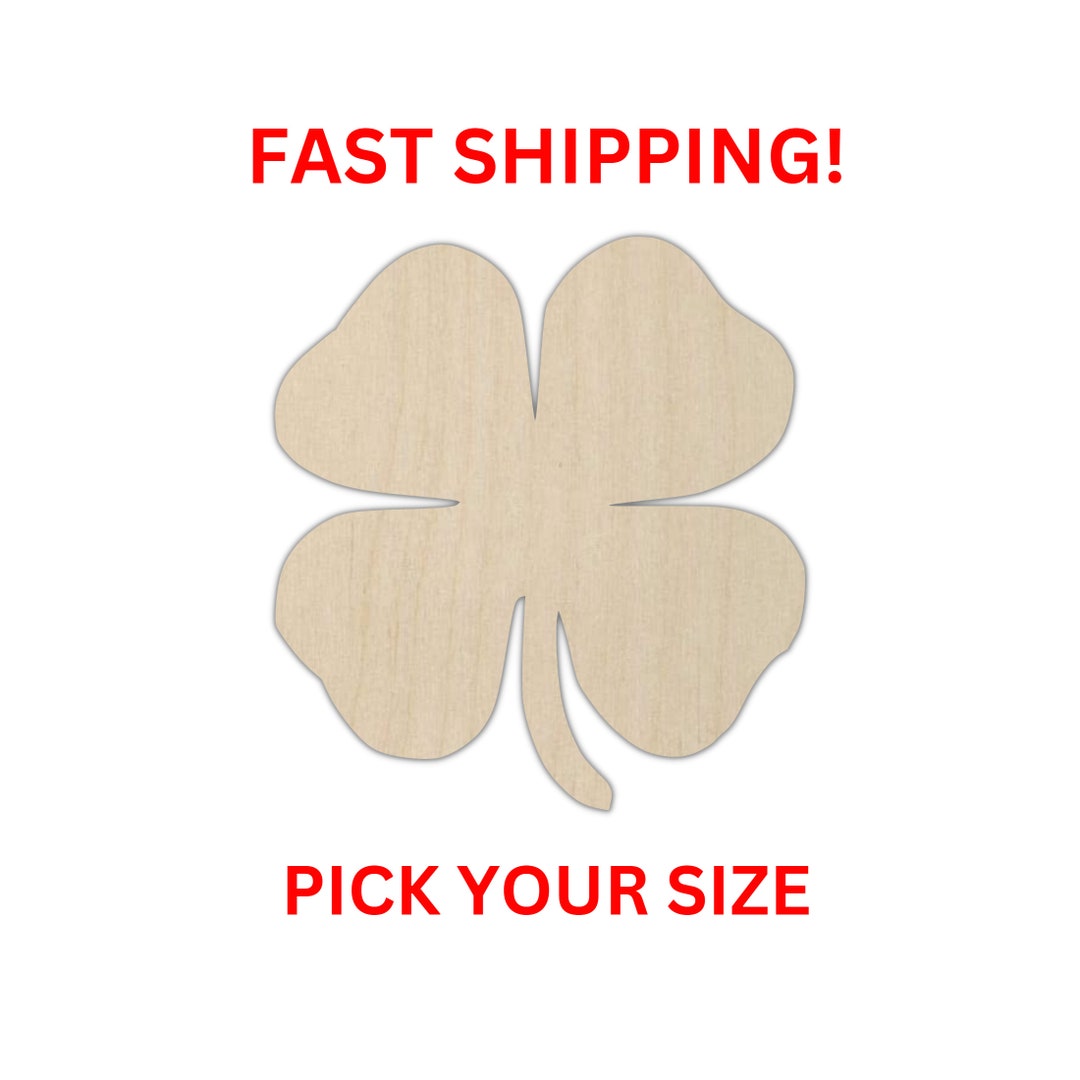 Unfinished Wooden Clover Blank | 4 Leaf Clover Wood Cutout Shape ...