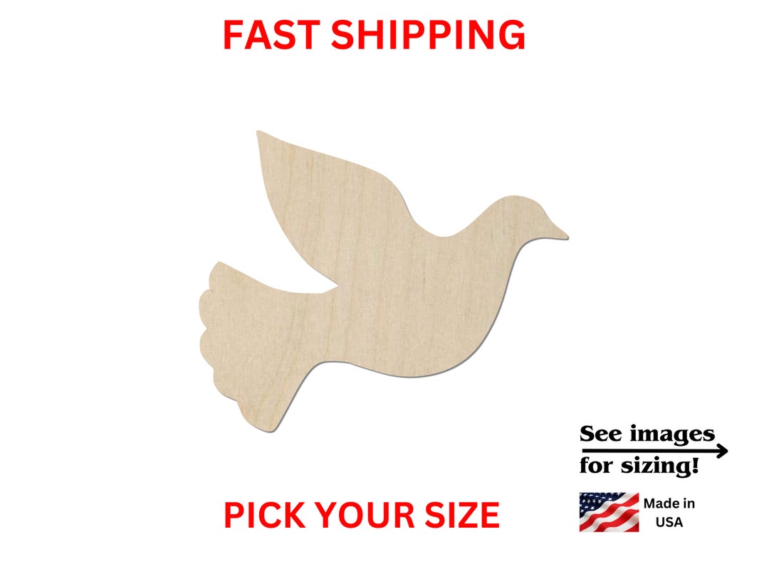 Unfinished Wooden Dove Shape 02 | Bird Cutout | Dove Love Bird Blank ...