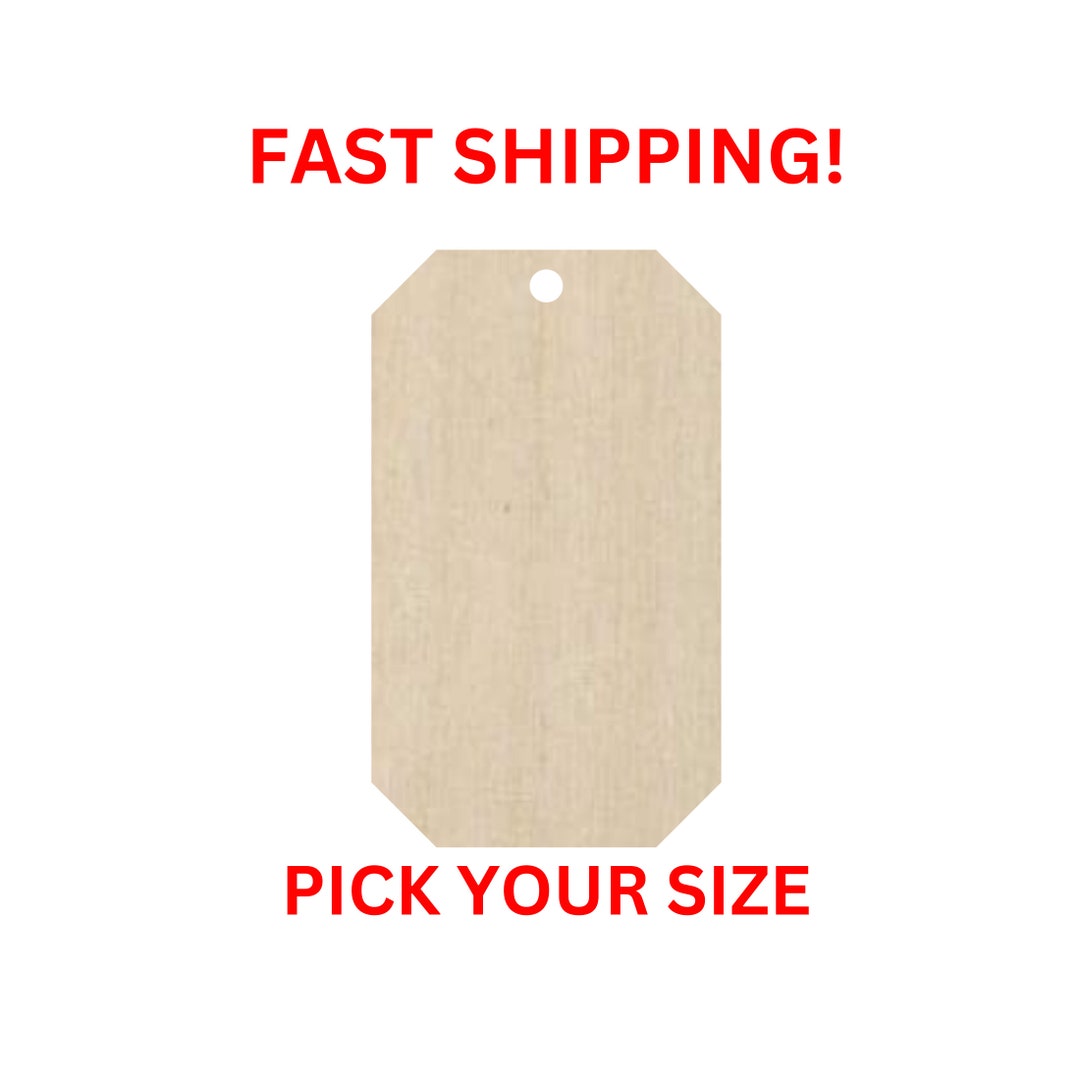 Unfinished Wooden Gift Tag Shape 09 | Wood Cutout Shape | Laser Cut ...