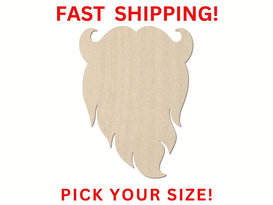 Unfinished Wooden Santa Beard Shape | Wood Cutout Shape | Laser Cut ...
