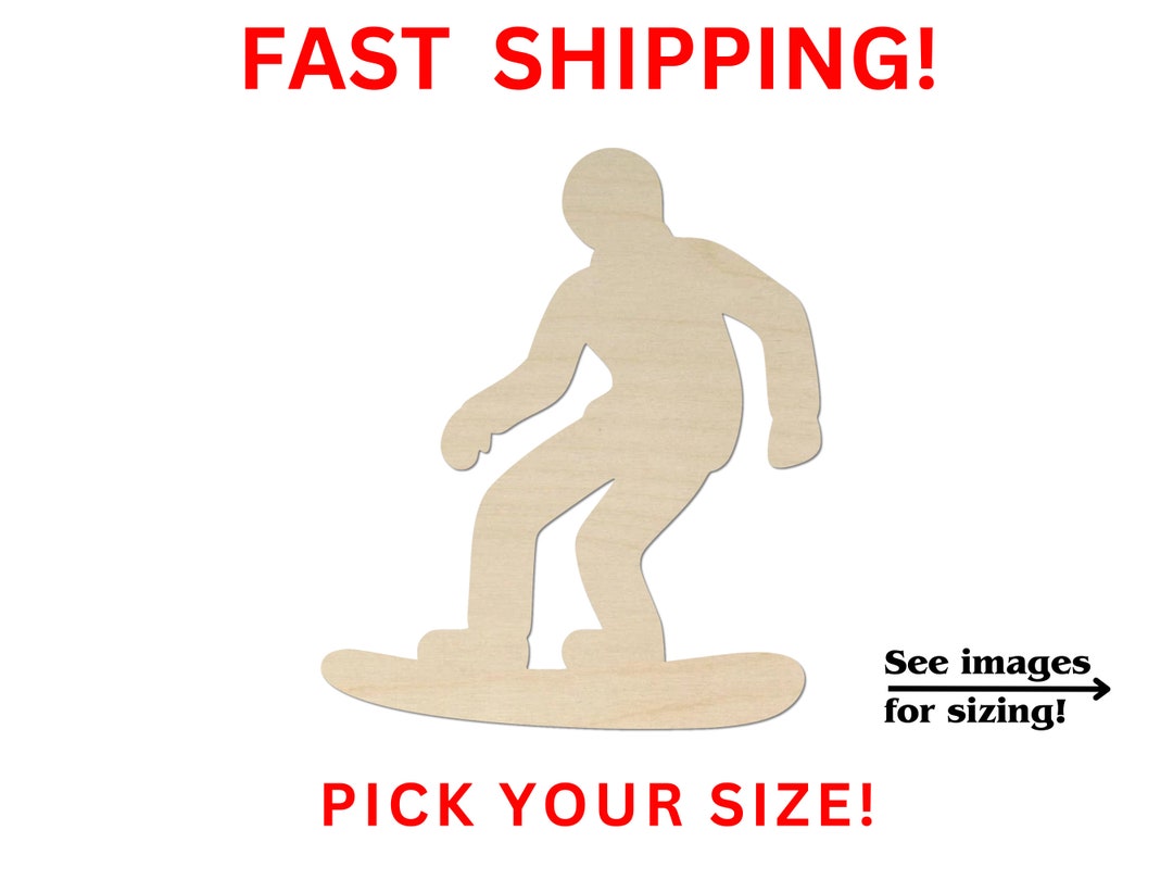 Unfinished Wooden Snowboarder Shape | Snowboarding Cutout | Craft ...