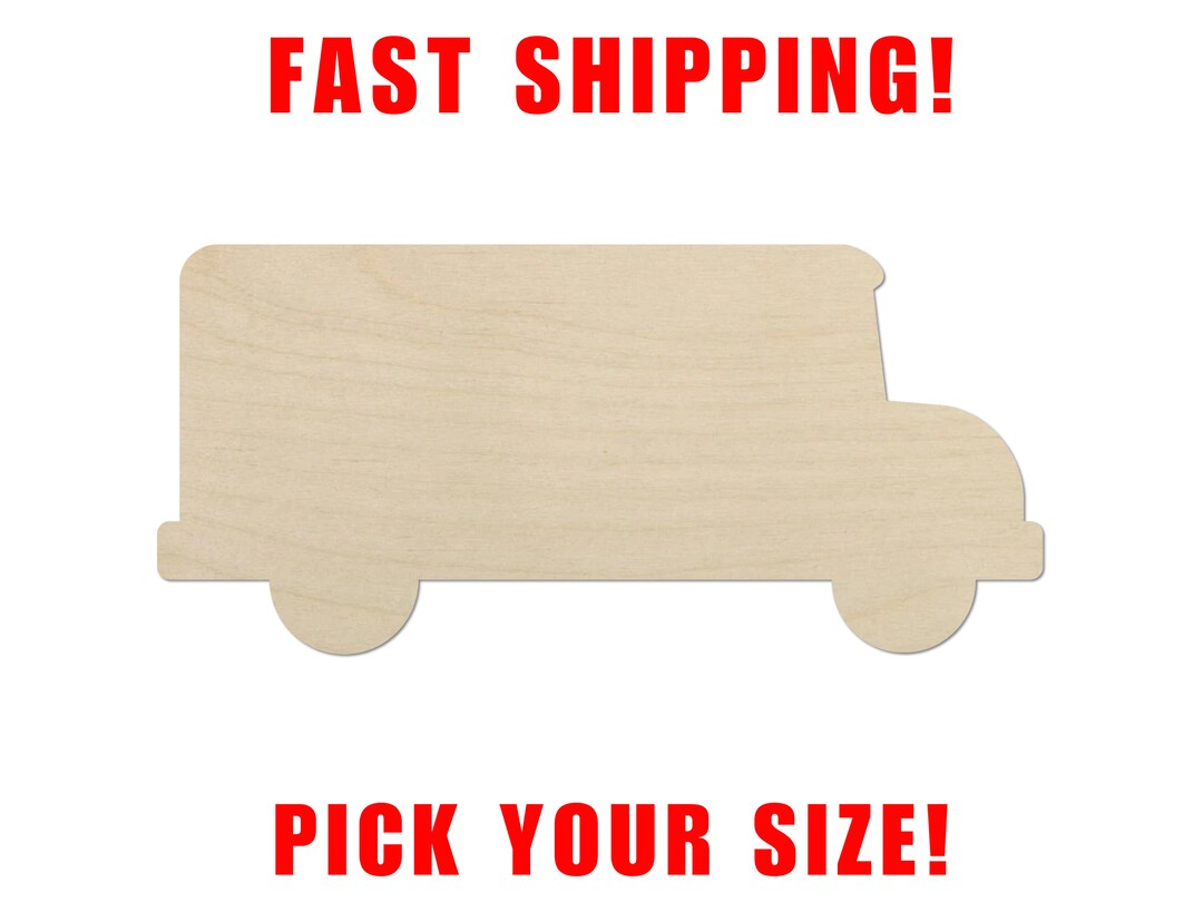 Unfinished Wooden School Bus Unfinished Wooden Bus Cutout Craft ...