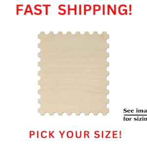 Unfinished Wooden Postage Stamp Shape Stamp Blank Cutout Craft Supplies ...