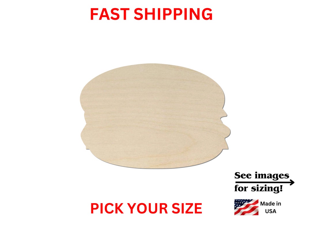 Unfinished Wooden Hamburger Shape | Hamburger Cutout | Craft Supplies ...