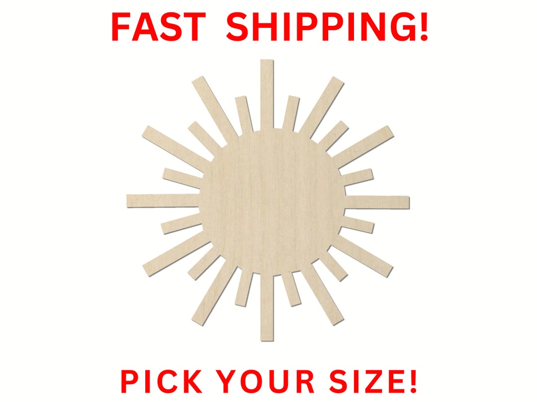 Unfinished Wooden Sun Shape 02 | Sun Tribal Blank Cutout | Craft ...